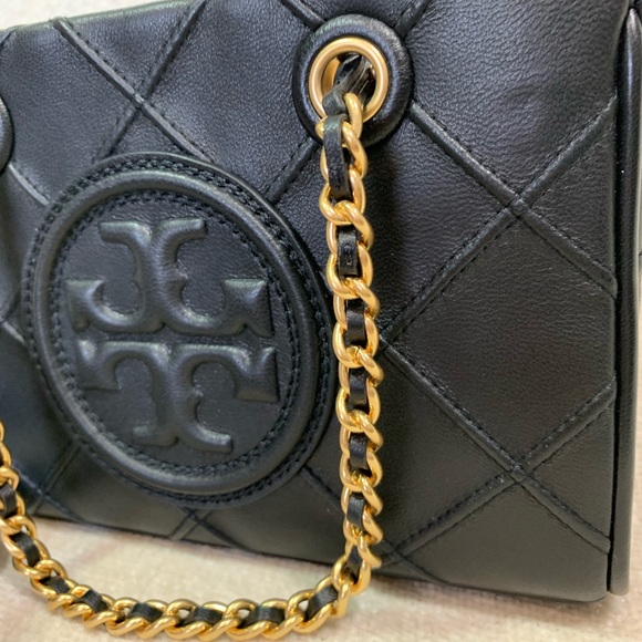 Tory Burch | Bags | Tory Burch Black Leather Mini Fleming Soft Chain ...